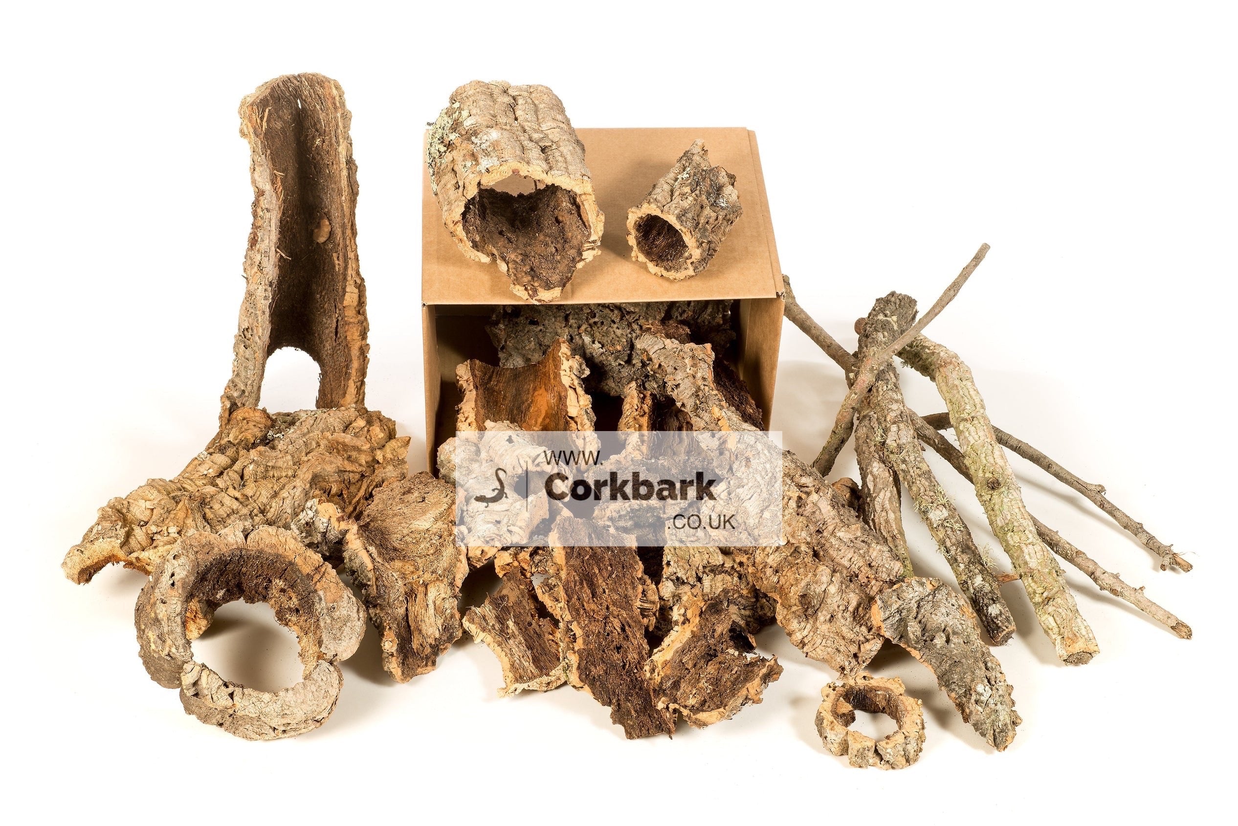 6kg Cork Bark Box | Tubes, Flats, Branches | Corkbark UK